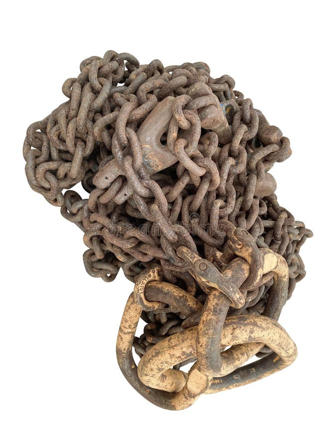 Stack Old Chain Vintage Detail Rustic Chains Closeup Texture Stock ...