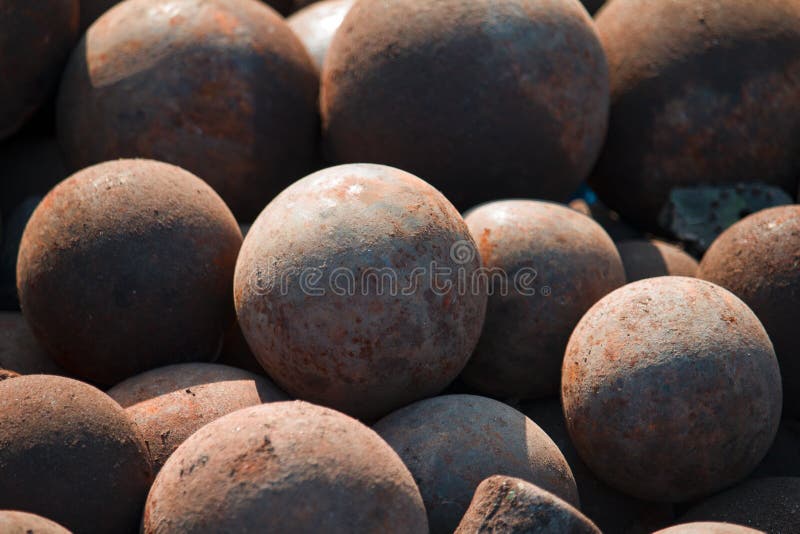 Stack of Old Colonial Rusty Cannon Balls Stock Photo - Image of ball ...