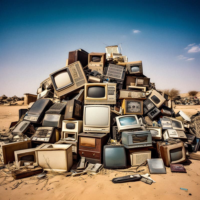 E-Waste Recycling: a Pile of Vintage Electronics Ready for Renewal ...
