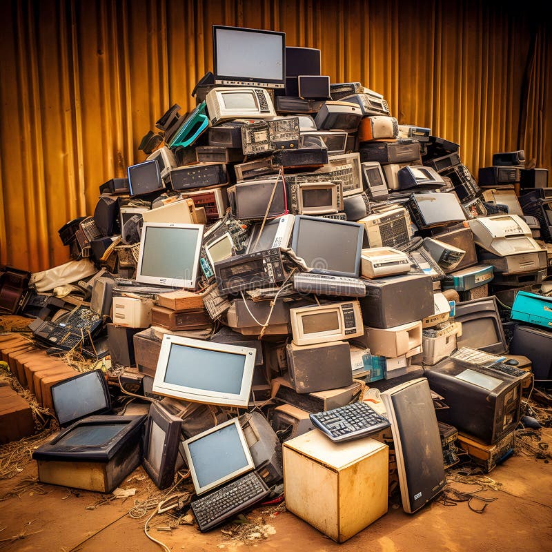 E-Waste Recycling: a Pile of Vintage Electronics Ready for Renewal ...