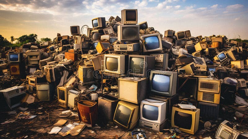 E-Waste Recycling: a Pile of Vintage Electronics Ready for Renewal ...