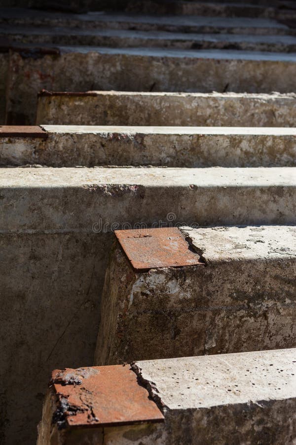 The Stack of the Old Concrete Blocks Stock Photo - Image of metal ...