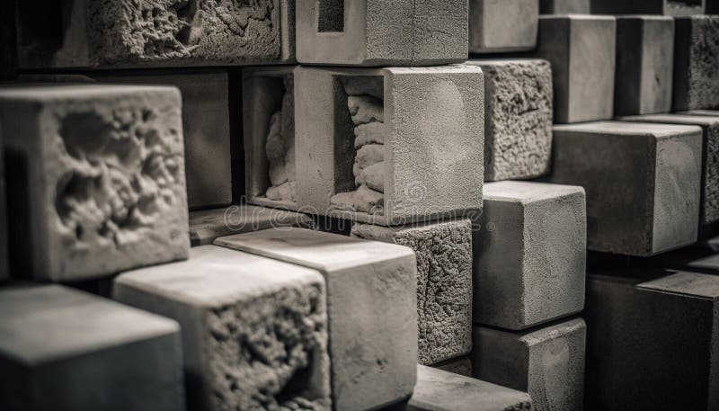 Stack of Old Concrete Blocks in a Row, Building Material Pattern Stock ... Stack of Old Concrete Blocks in a Row, Building Material Pattern Stock ...