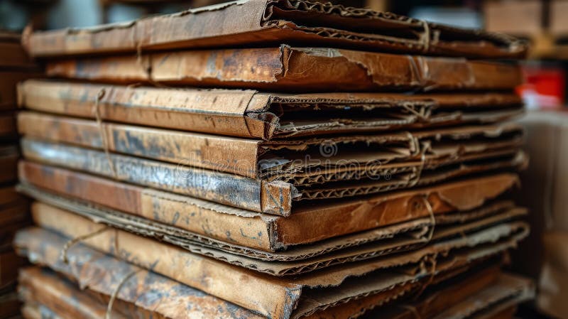 A Stack of Old, Crumpled Brown Paper. Stock Image - Image of education ...