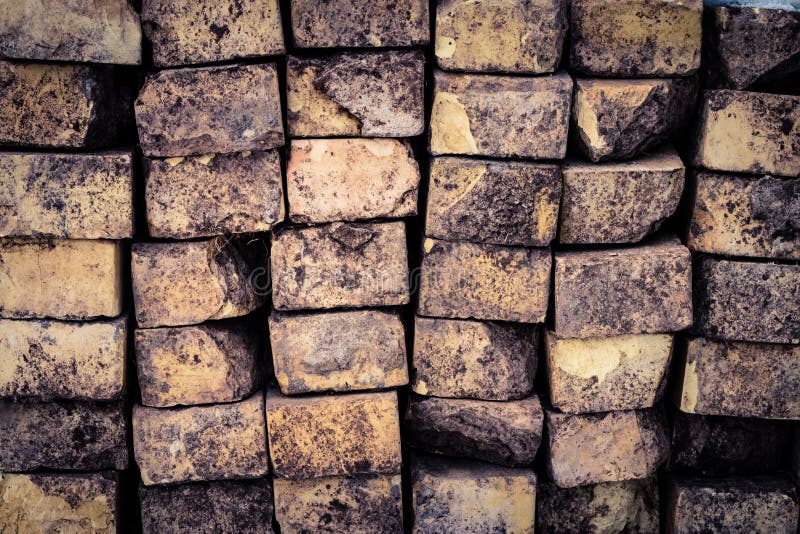 Stack of Old Dirty Bricks stock photo. Image of blocks - 138175118