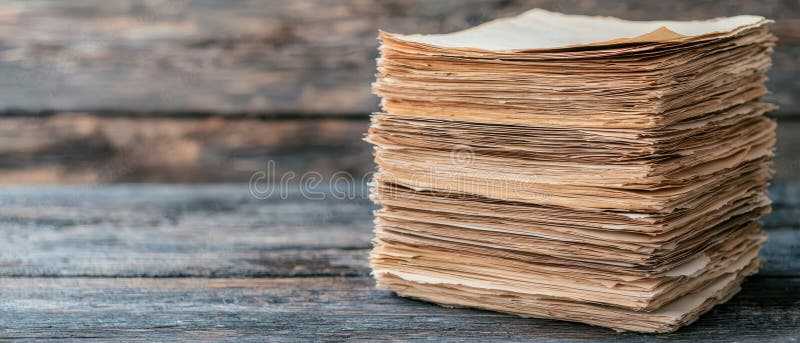 Stack of Old Documents or Papers Stock Illustration - Illustration of ...