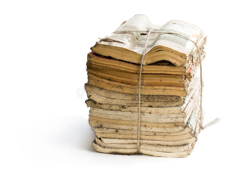 Stack of Old and Dusty Magazines Isolated on White Stock Image - Image ...