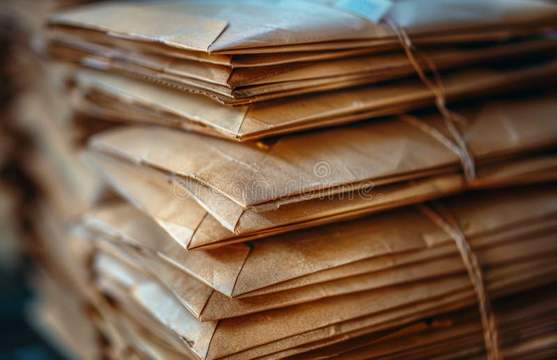 Stack of Old Envelopes Close Up Photograph Stock Photo - Image of brown ...