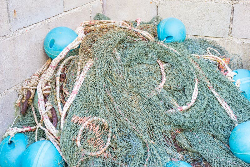 Stack of old fishnet stock image. Image of cord, netting - 45742225