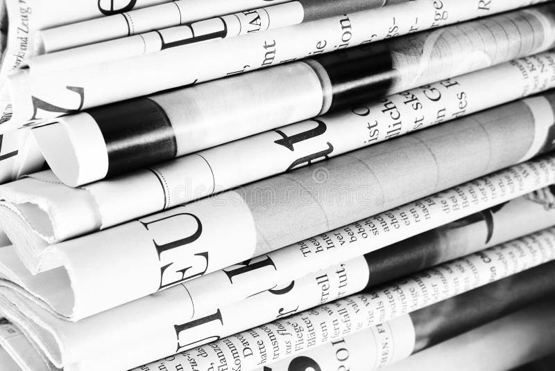 Stack of Old Folded Newspapers As Background Stock Photo - Image of ...