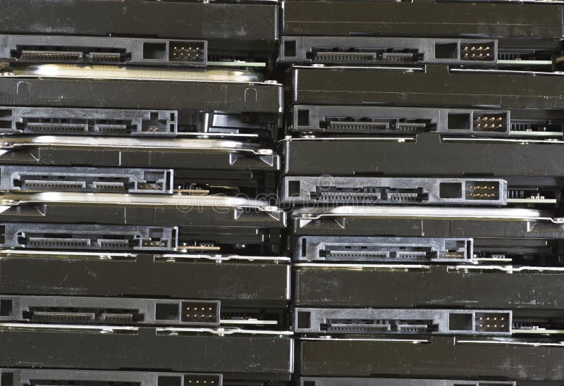 Old Hard Drives in a Stack for Disposal Stock Image - Image of hardware ...