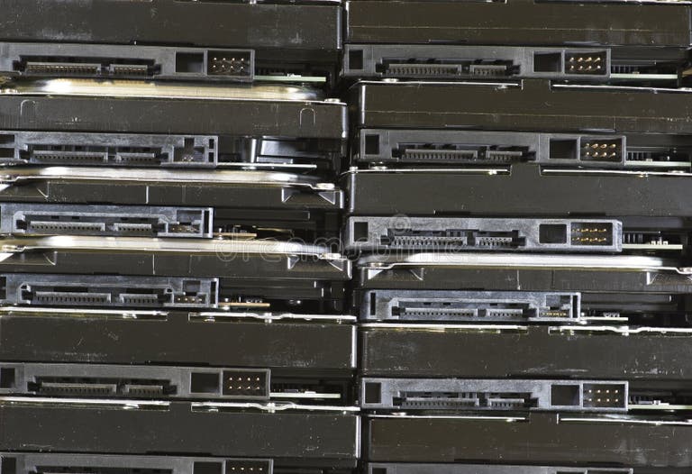 Old Hard Drives in a Stack for Disposal Stock Image - Image of hardware ...