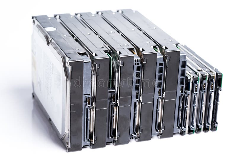 Stack of hard drives stock image. Image of internal, hard - 25634653