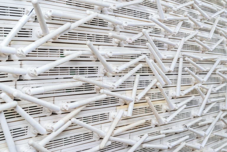 Stack of Old Internet Wifi Router, Electronic E-waste Recycling Stock ...