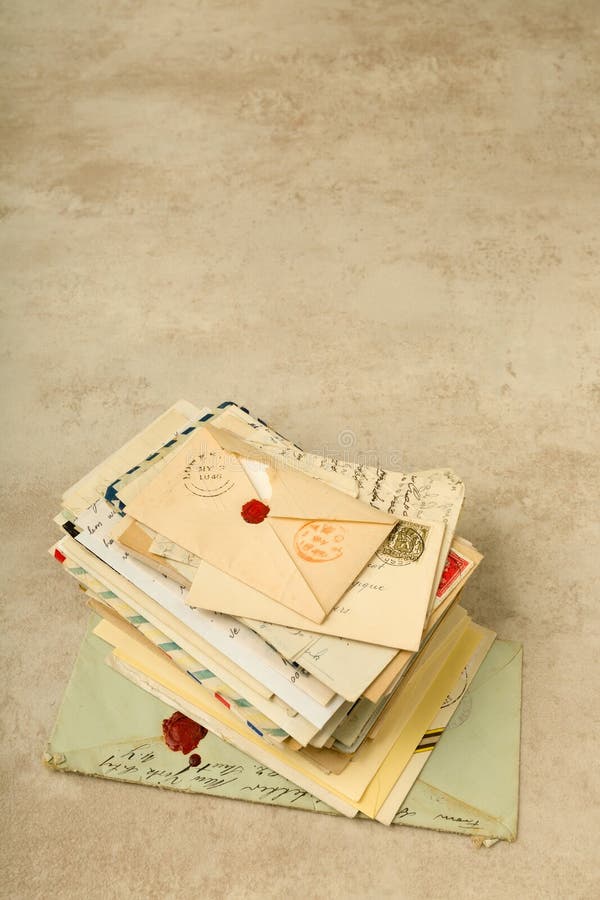Stack of old letters editorial stock photo. Image of sentimental - 59977788