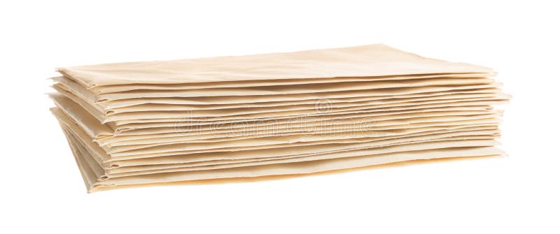 Stack of Old Letters Isolated on White Stock Image - Image of letters ...