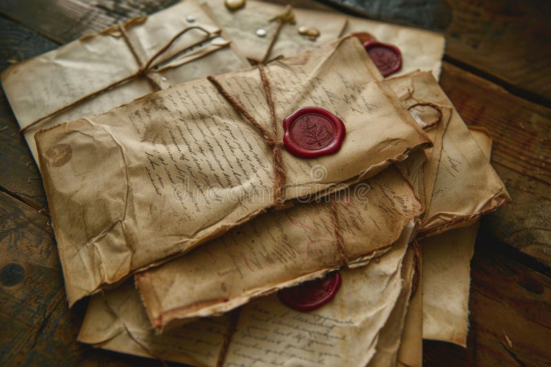 Stack of Old Letters on a Table, Suitable for Vintage or Nostalgia ...
