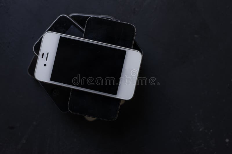 Stack of old mobile phones stock photo. Image of equipment - 184015562