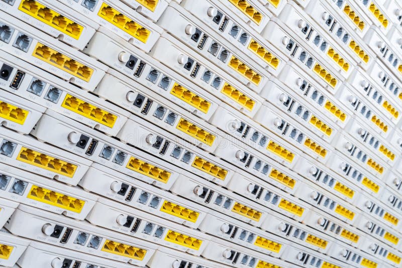 Stack of Old Network Device, Internet Wifi Router, Electronic E-waste ...