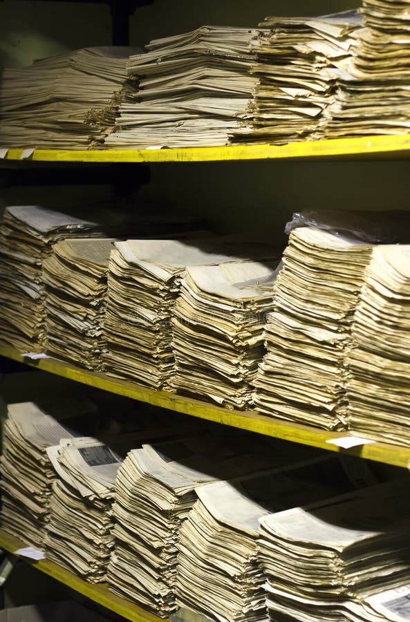 Stack of Old Newspaper Archive Stock Image - Image of archive, pile ...