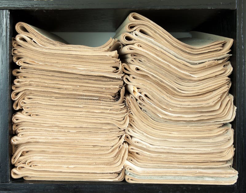 A stack of old newspapers. stock photo. Image of copy - 22025282