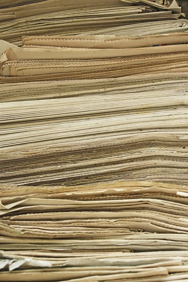 Stack of old newspapers stock photo. Image of press, macro - 24212846