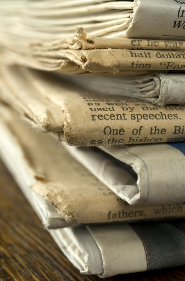 Stack of Old Newspapers. stock image. Image of printed - 2497163
