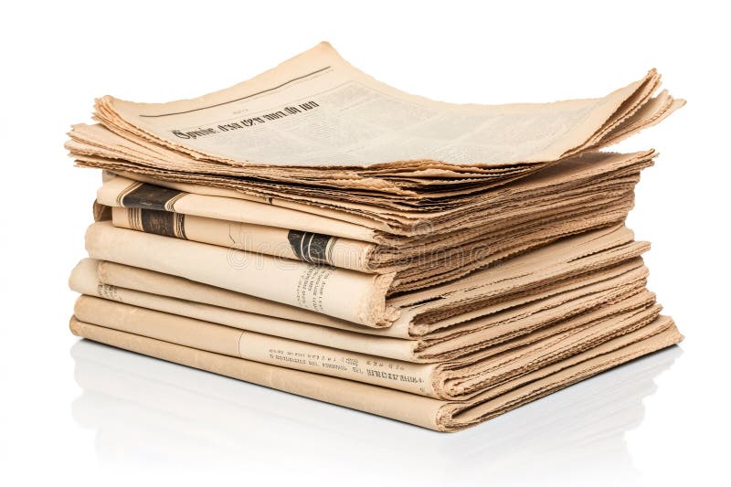 Stack of Old Newspapers Creating a Large Pile of Information Stock ...