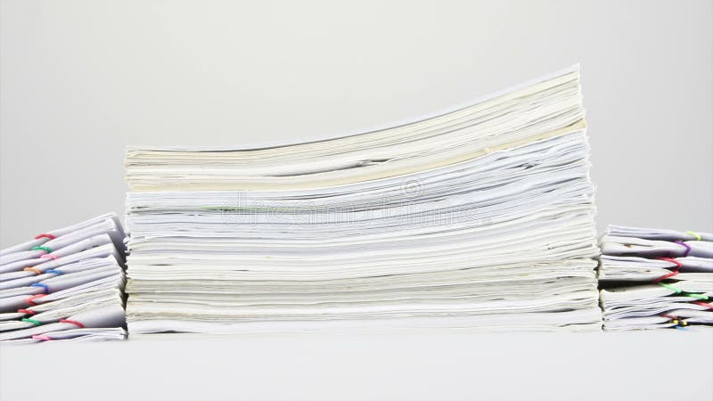Stack Old Overload Paperwork on Table Time Lapse Stock Footage - Video ...