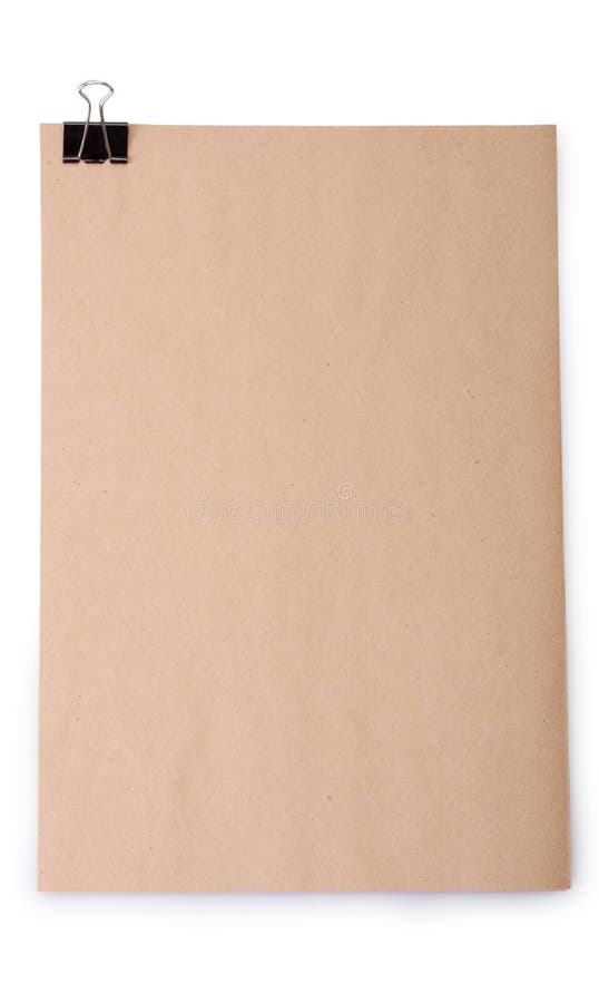 Stack old paper with clip stock photo. Image of information - 32885622