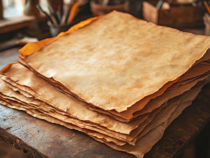 Stack of Old Paper Displaying Vintage Texture and Character with a ...