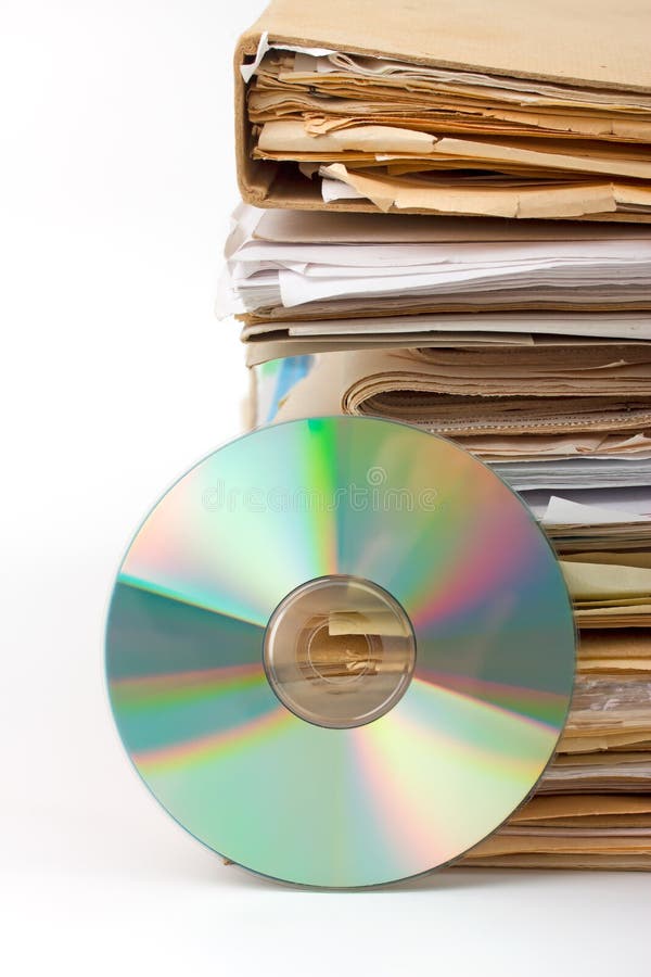 Stack of Old Paper Files and Cd Stock Photo - Image of object, file ...