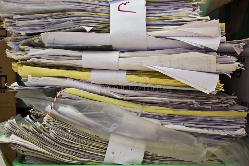 Stack of old paper files stock image. Image of archive - 33158045