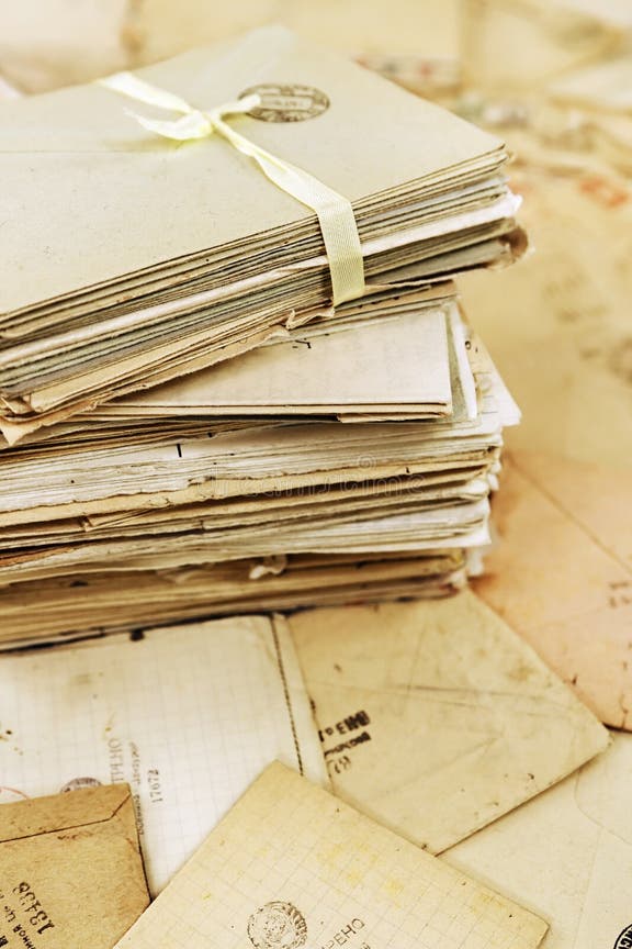 Stack of the Old Paper Mail Letters Stock Image - Image of cenrute ...