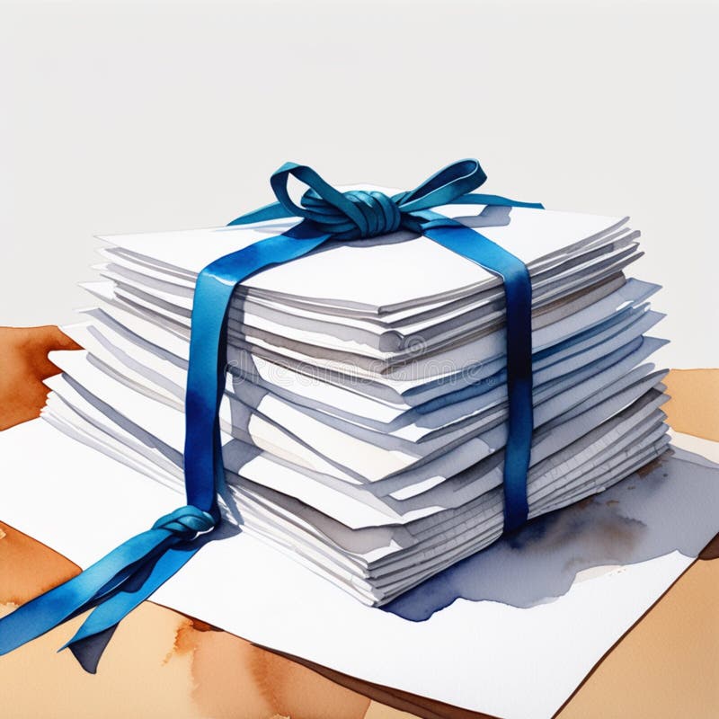 A Stack of Old Paper and Newspapers. Waste Paper is Tied with Rope ...