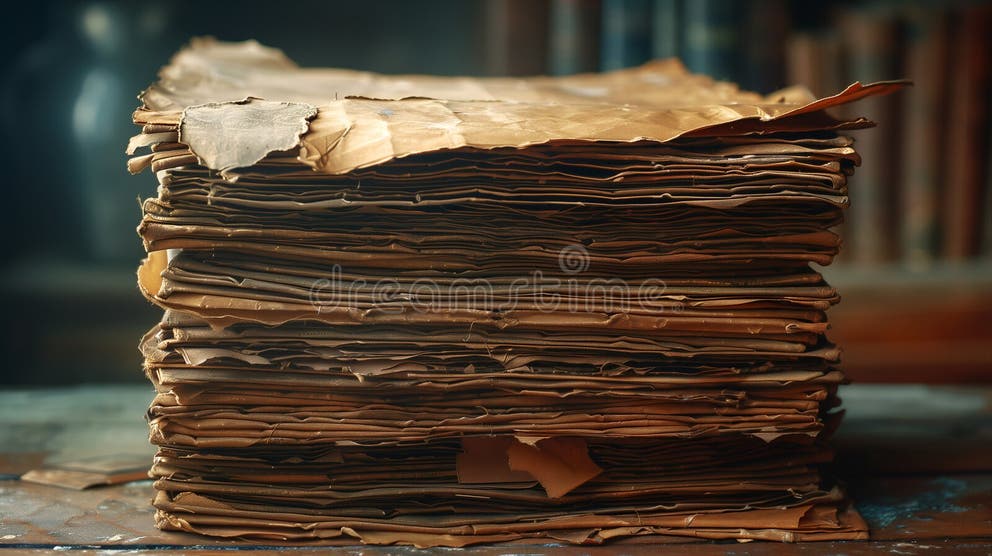 Stack of Old Paper, Pages and Newspaper Stock Illustration ...