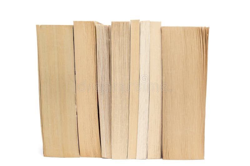Stack of Old Paperback Books on White Background Stock Image - Image of ...