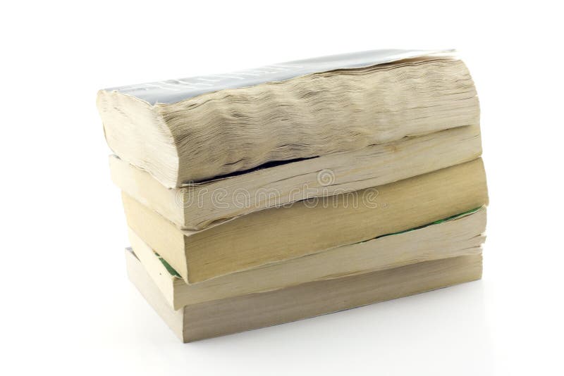 Stack of Old Paperbacks, Isolated Stock Image - Image of bookstack ...