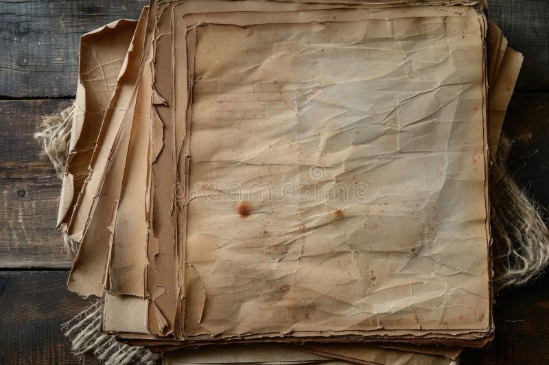 Stack Old Papers Resting Wooden Table Stock Photos - Free & Royalty ...