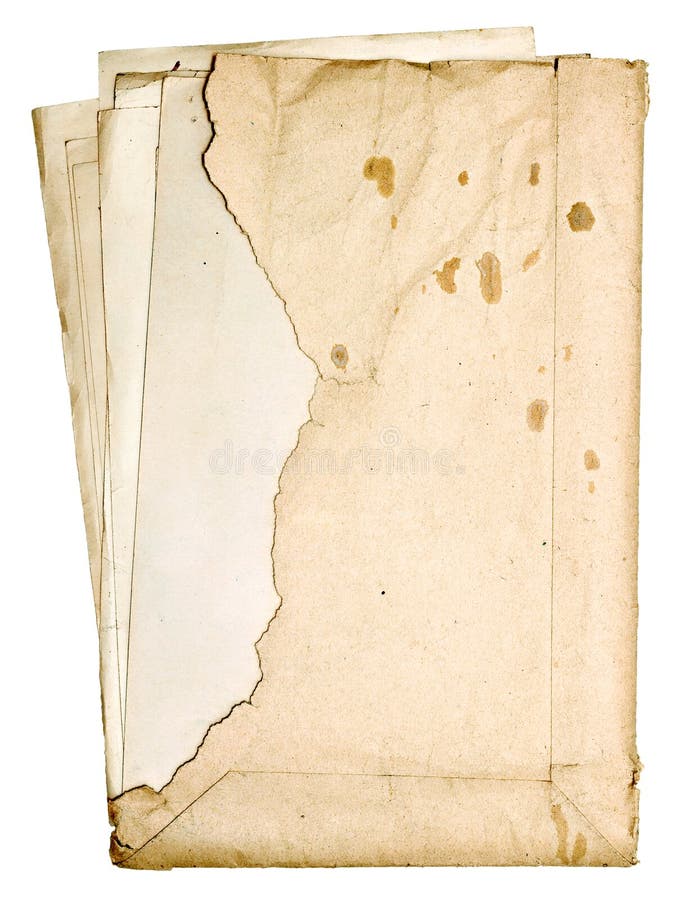 Stack of Old Papers in a Torn Envelope Stock Illustration ...