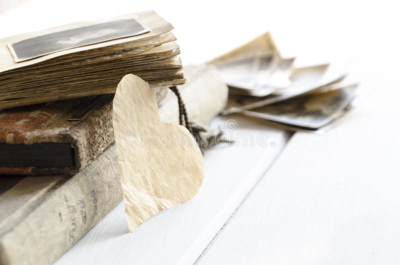 Stack of Old Photographs and Photo Album Stock Photo - Image of ...