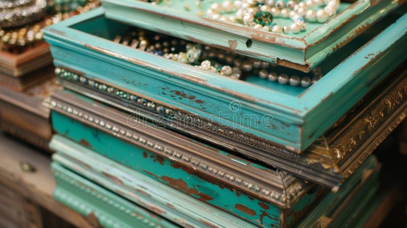 A Stack of Old Picture Frames Now Repainted and Repurposed As Jewelry ...