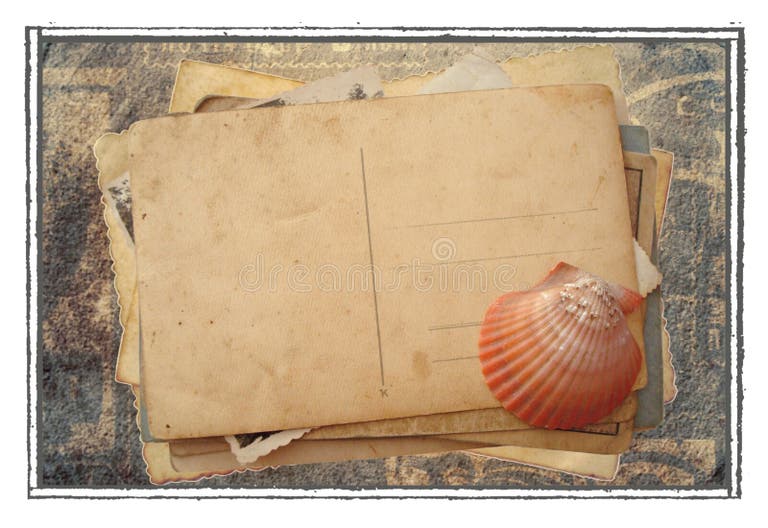 Stack of old postcards stock illustration. Illustration of card - 14529050