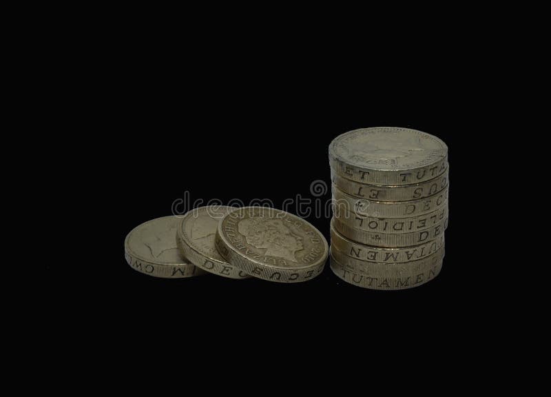 Stack of old pound coins stock image. Image of british - 111195095