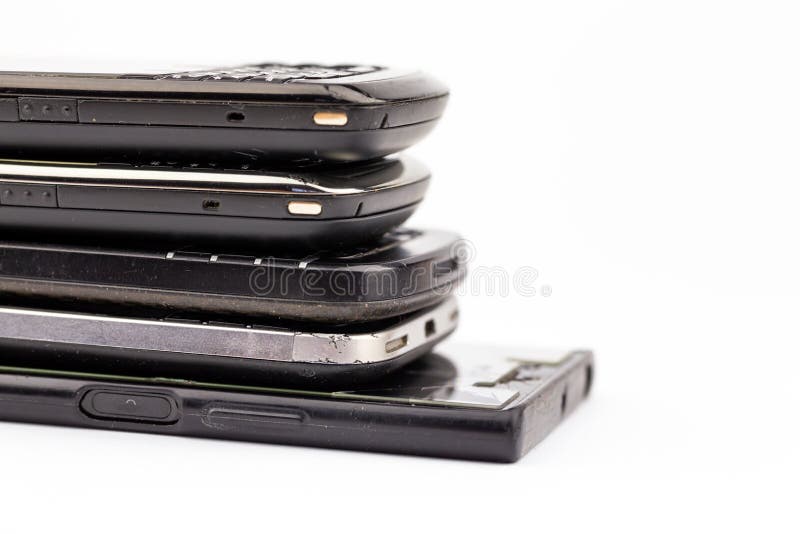 Stack of Old, Rubbish Smartphones Stock Image - Image of rubbish ...