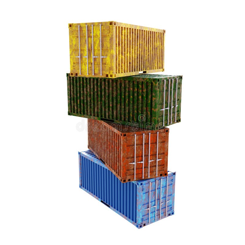 Stack of Rusty Shipping Containers in Industrial Area Stock Image ...