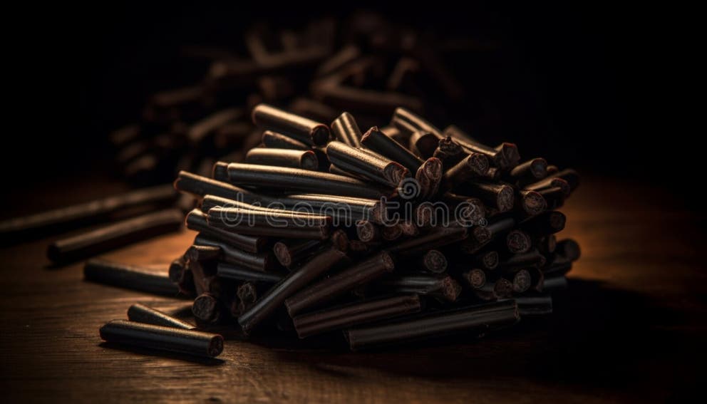 Stack of Old Rusty Metal Cylinders on Table Generated by AI Stock ...