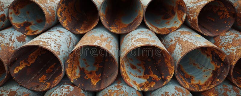 Stack of Old Rusty Metal Pipes Stock Photo - Image of tubes, outdoors ...