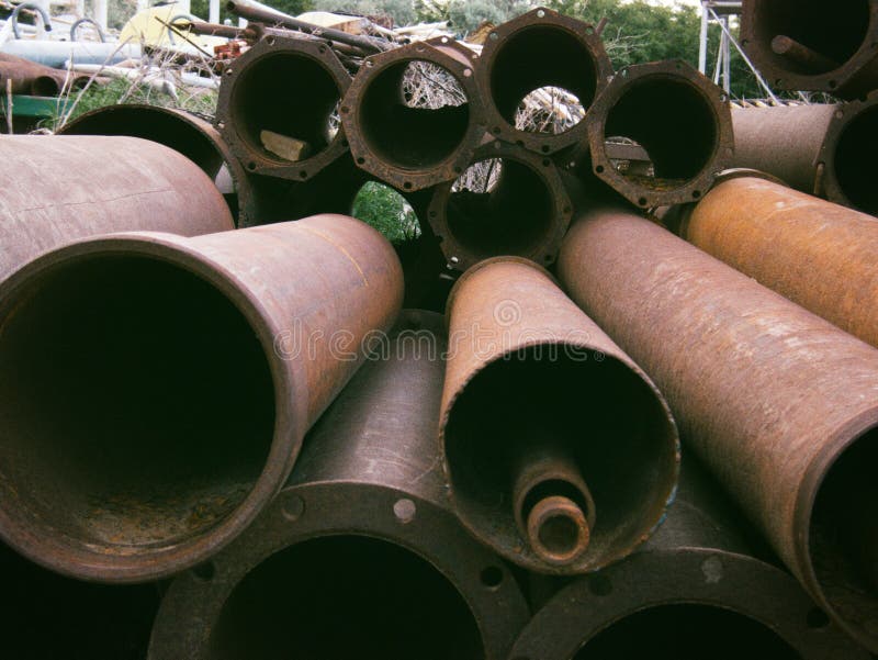 Stack of Old Rusty Pipes stock image. Image of rusty - 151749805