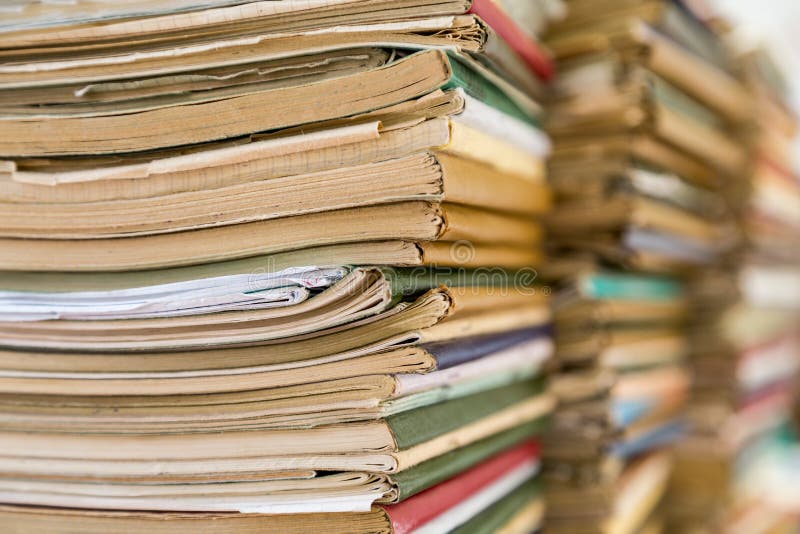 A Stack of Old School Notebooks. Multicolored Cover Stock Photo - Image ...